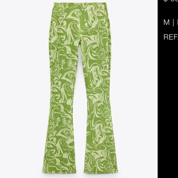 Zara | Pants & Jumpsuits | Zara Green Swirl Pants Part Of A Set | Poshmark